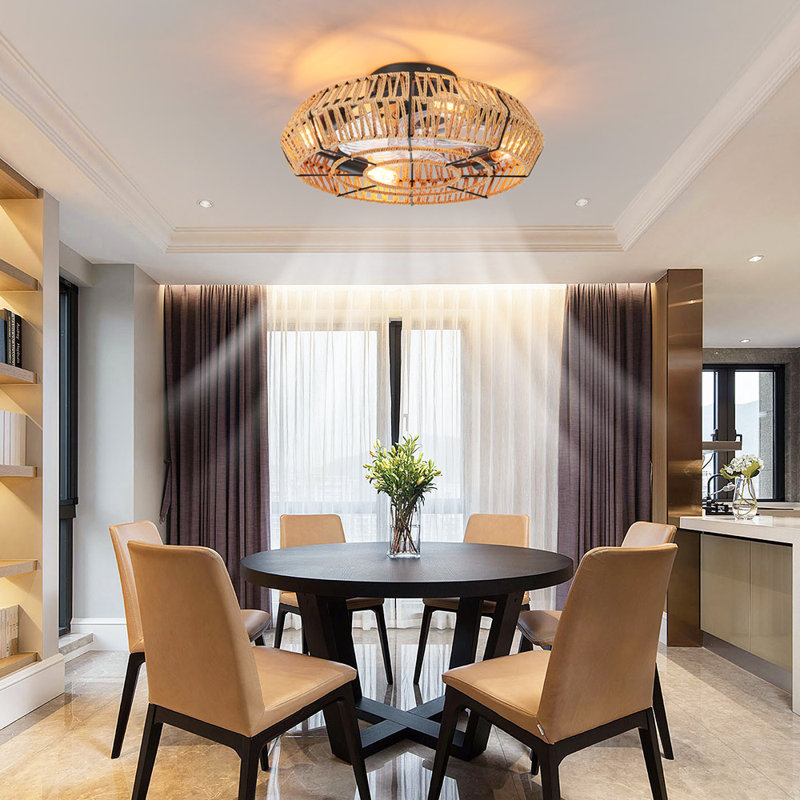 Bay Isle Home Mattawan 19.6"- 4 Light 7 Blade Caged Ceiling Fan with ...